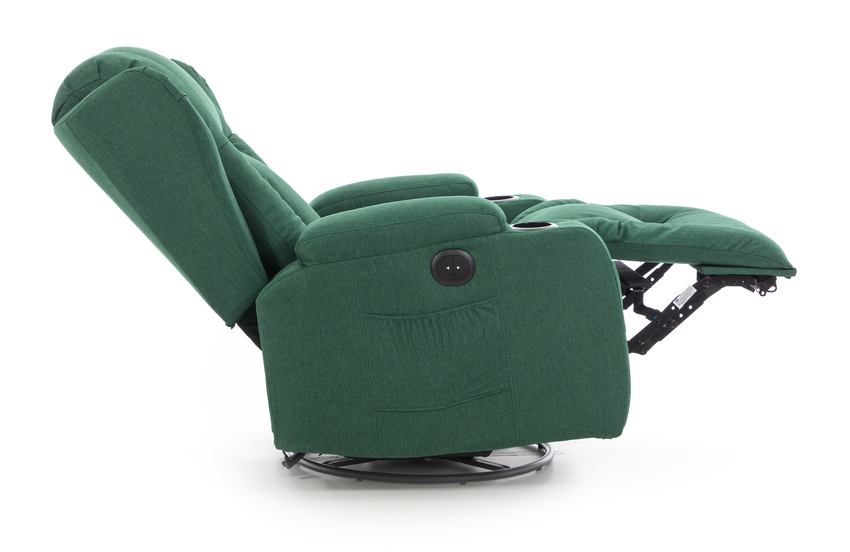 Relaxačné polohovacie kreslo, smaragdovo-zelená látka | Unizdrav